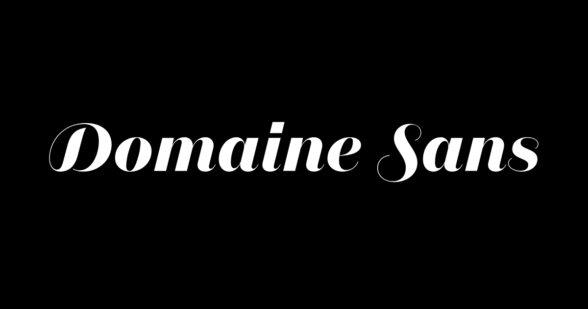 Domaine Sans Fine fonts · Klim Type Foundry