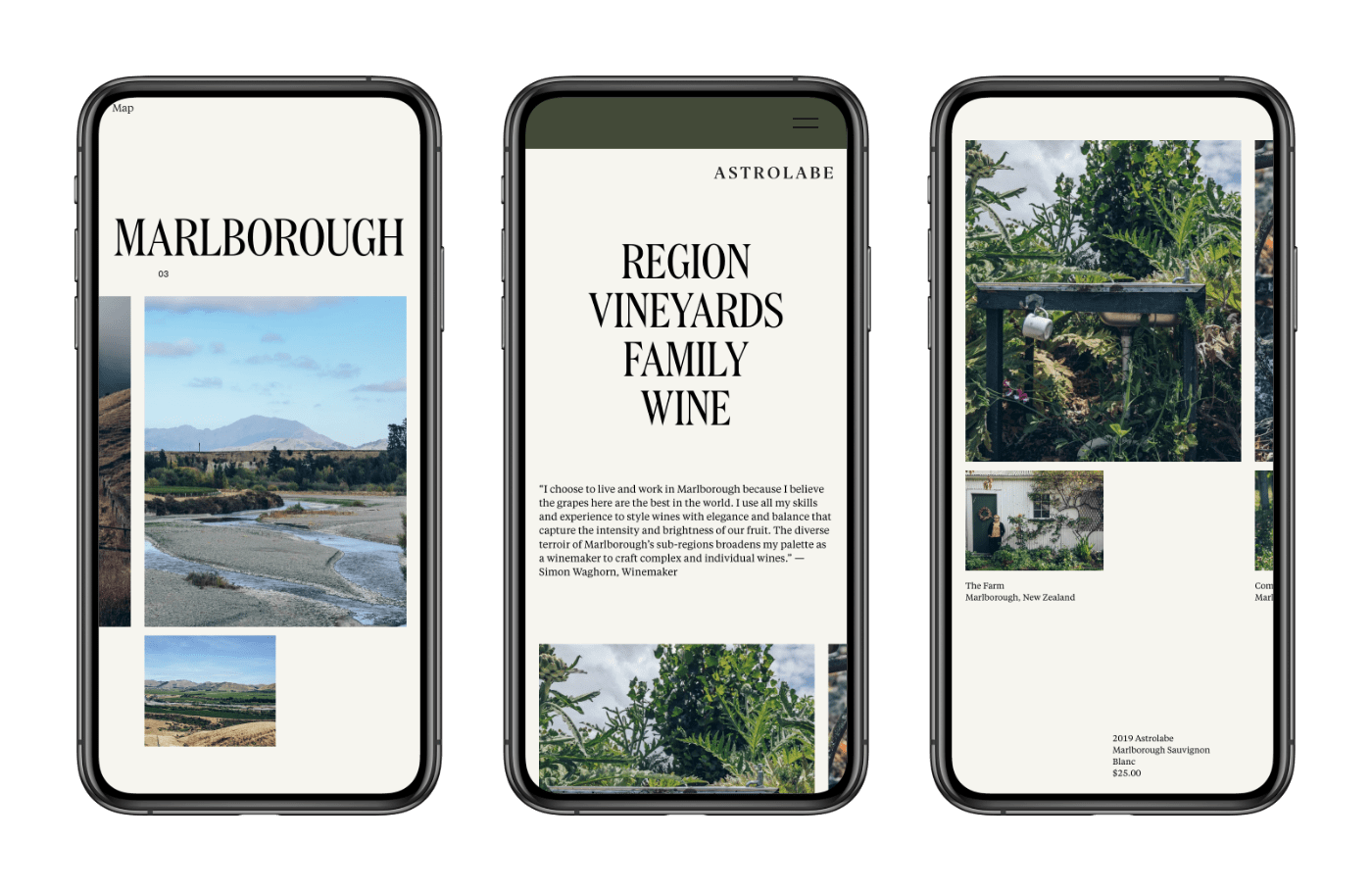 Astrolabe Wines · Fonts in use · Klim Type Foundry